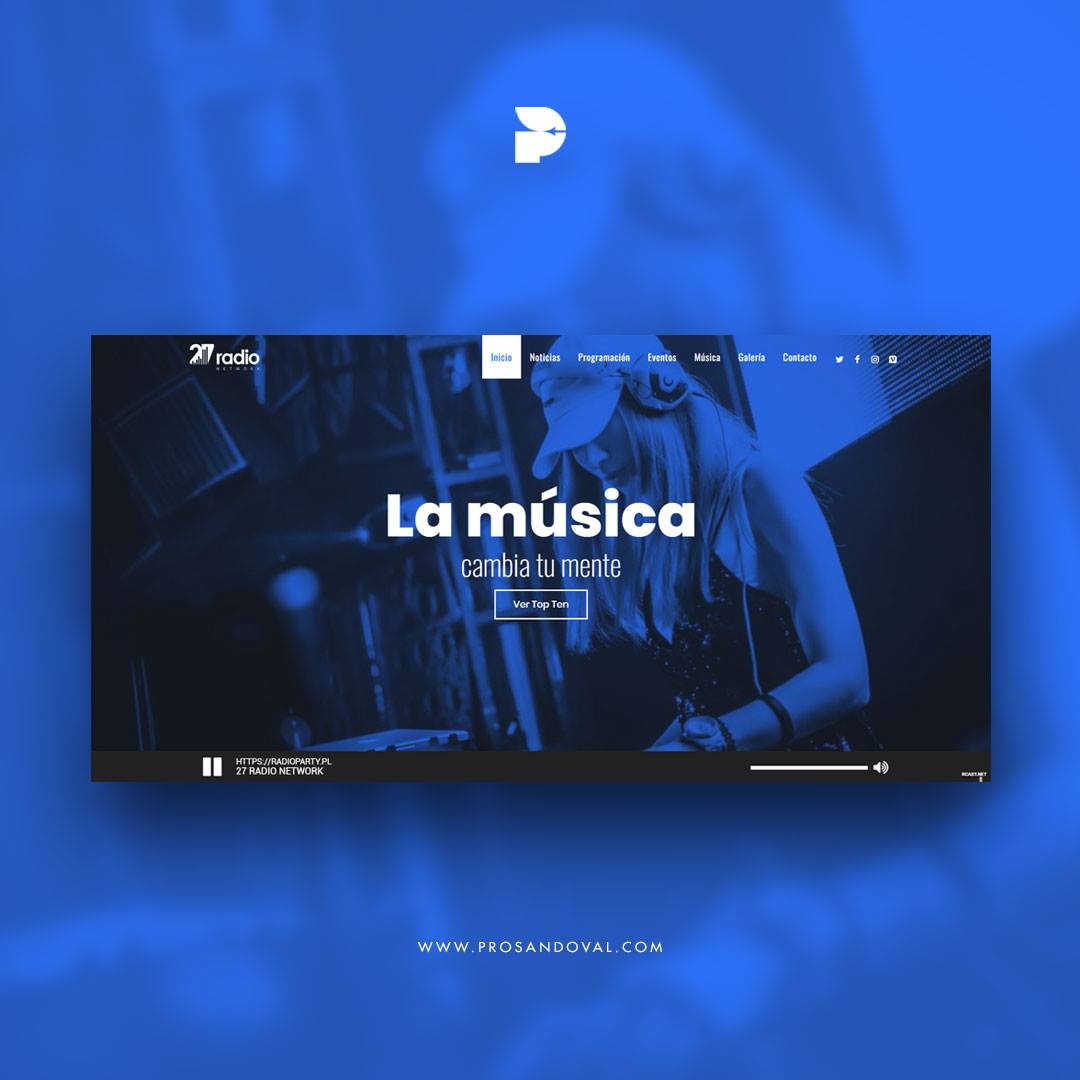 Página web para radio digital 27 network | Prosandoval Creativo
