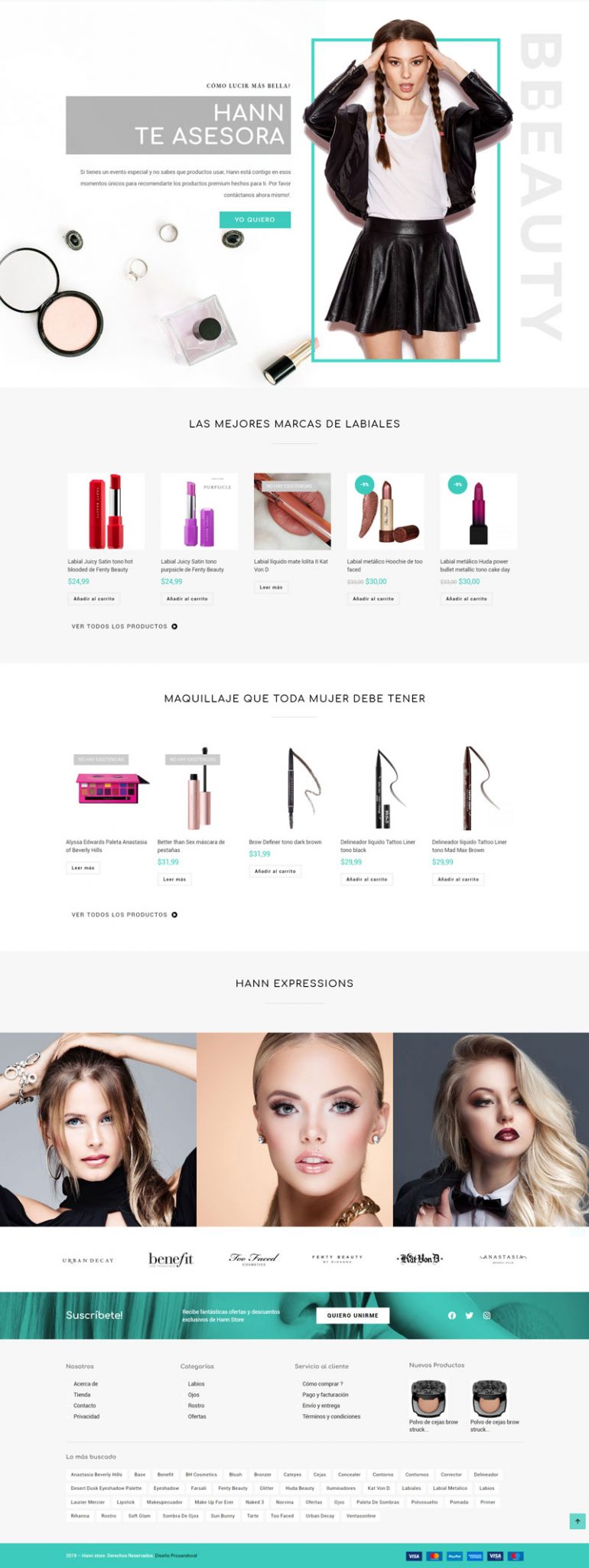 Diseño tienda online de cosméticos Hann | Prosandoval Creativo