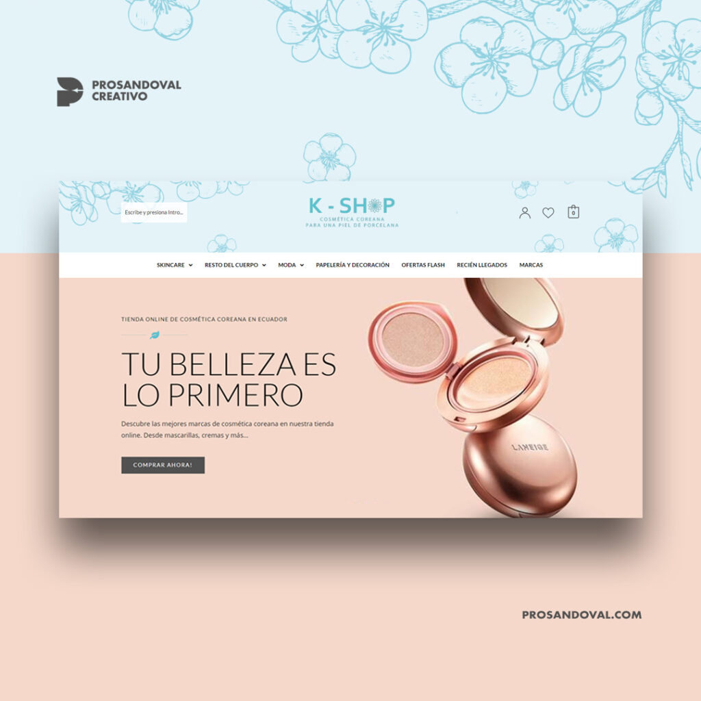 Diseño tienda online para belleza y bienestar | Prosandoval Creativo