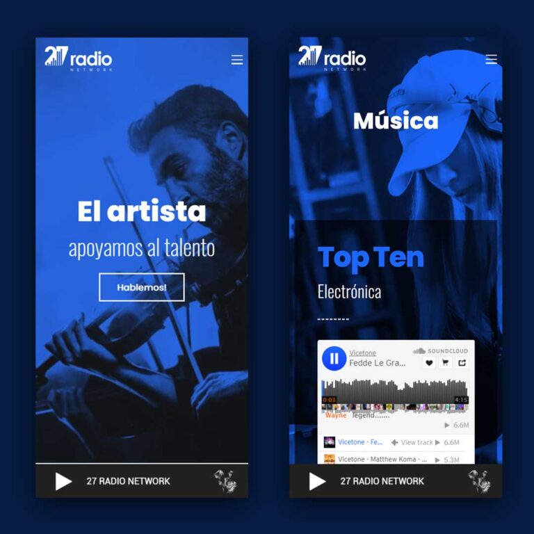 Diseño página web para radio online 【 Auto DJ - Streaming HD
