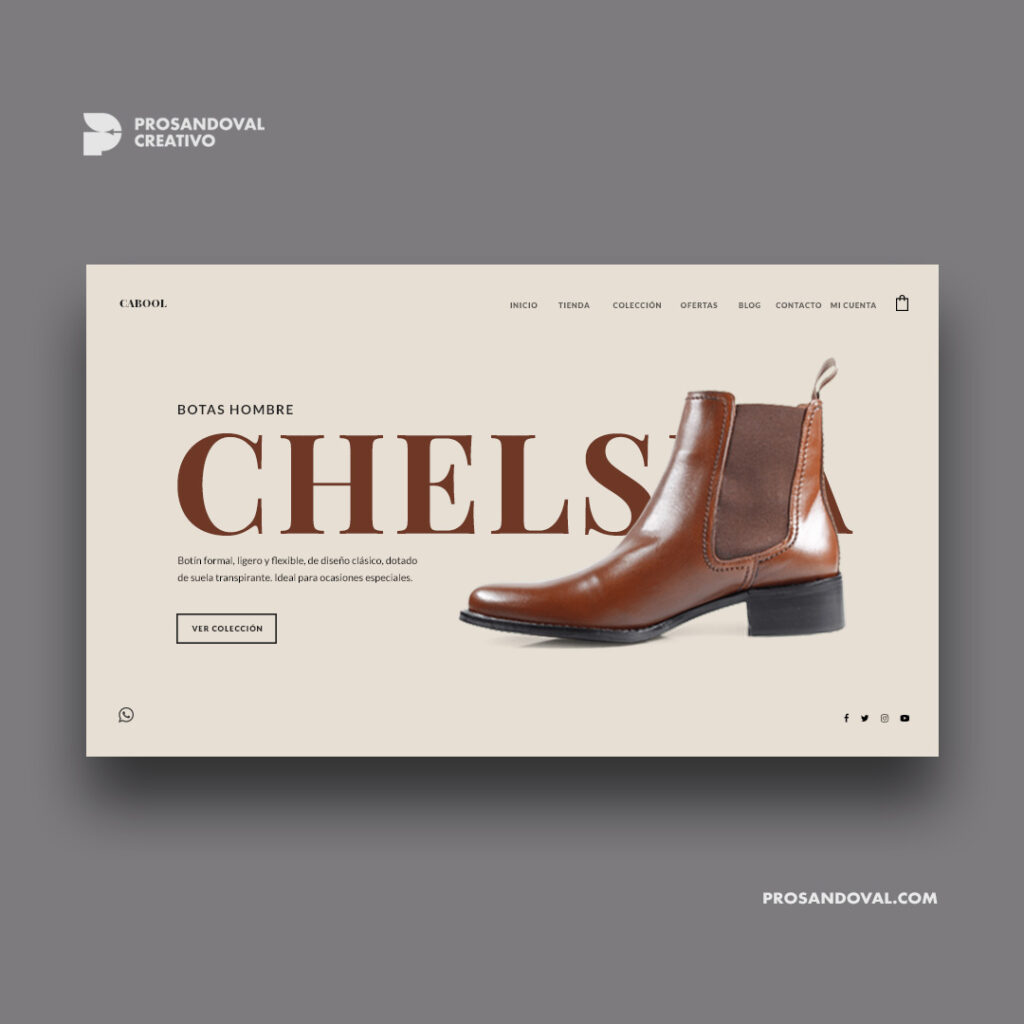 Diseño tienda online para botines | Prosandoval Creativo