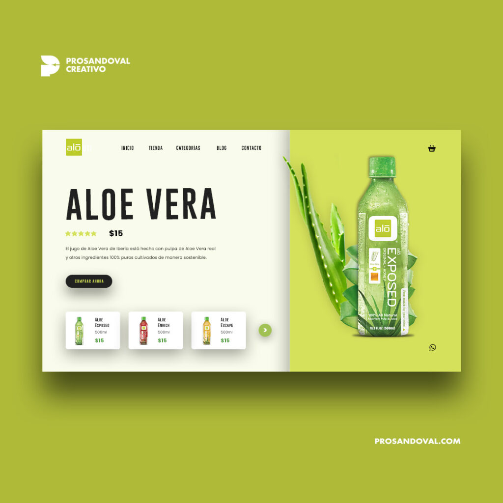 Diseño tienda online de jugos procesados | Prosandoval Creativo