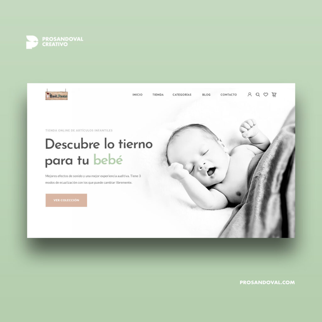 Diseño tienda online de artículos para bebé | Prosandoval Creativo