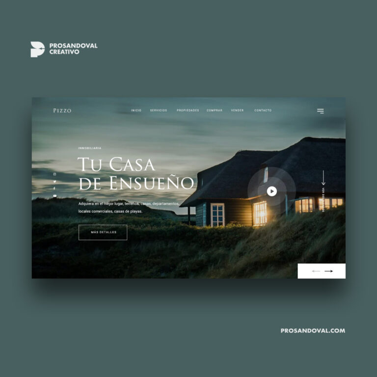 Diseño página web para gestión de inmuebles | Prosandoval Creativo