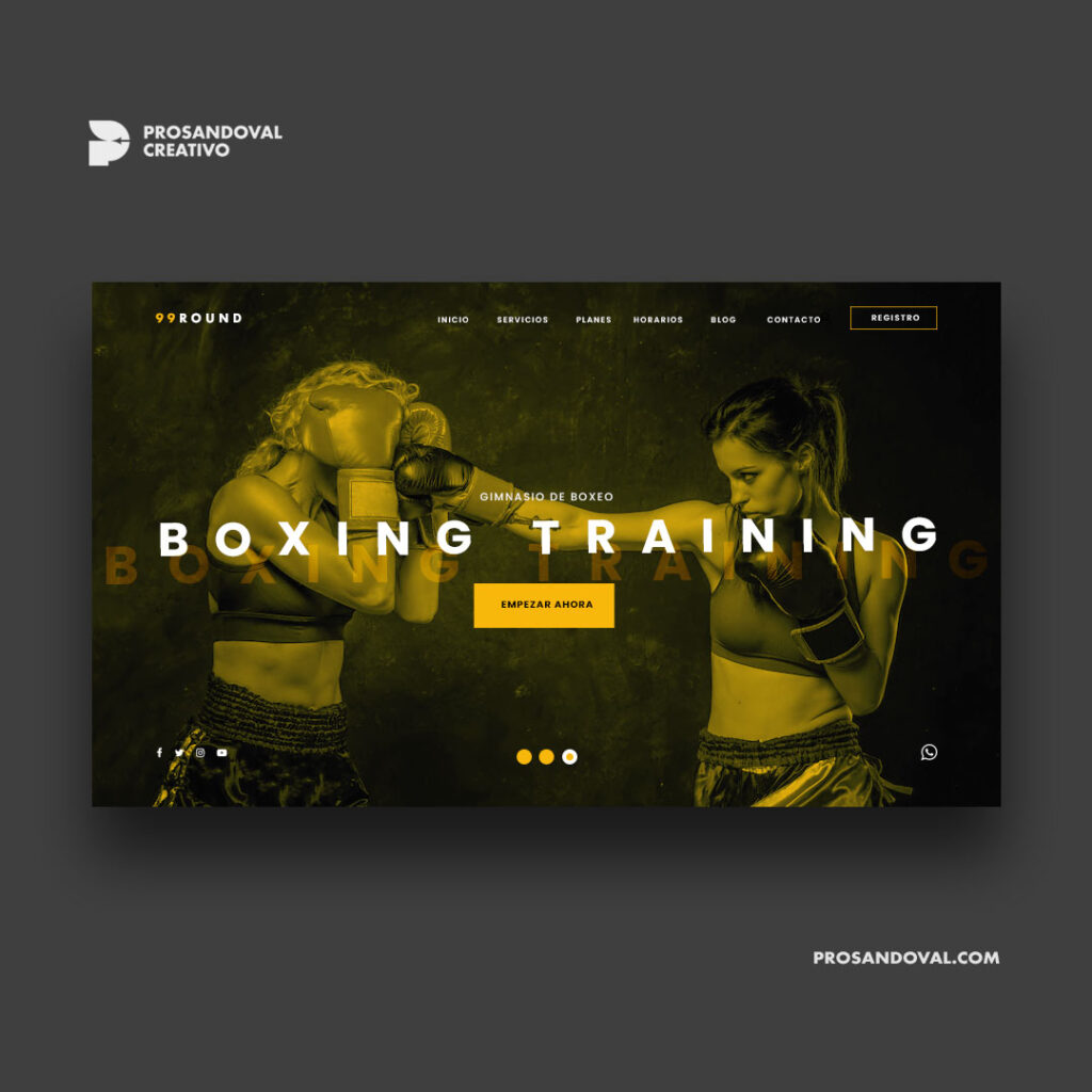 Diseño página web para boxeo gym | Prosandoval Creativo