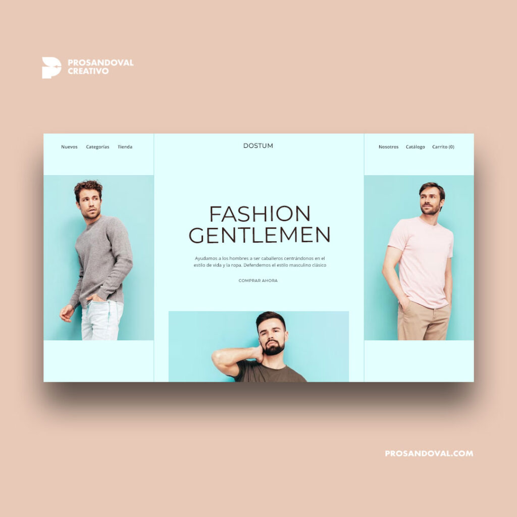 Diseño tienda online de moda y ropa de hombre | Prosandoval Creativo
