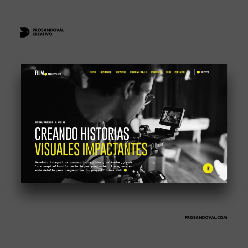 Diseño página web para producción de películas | Prosandoval Creativo