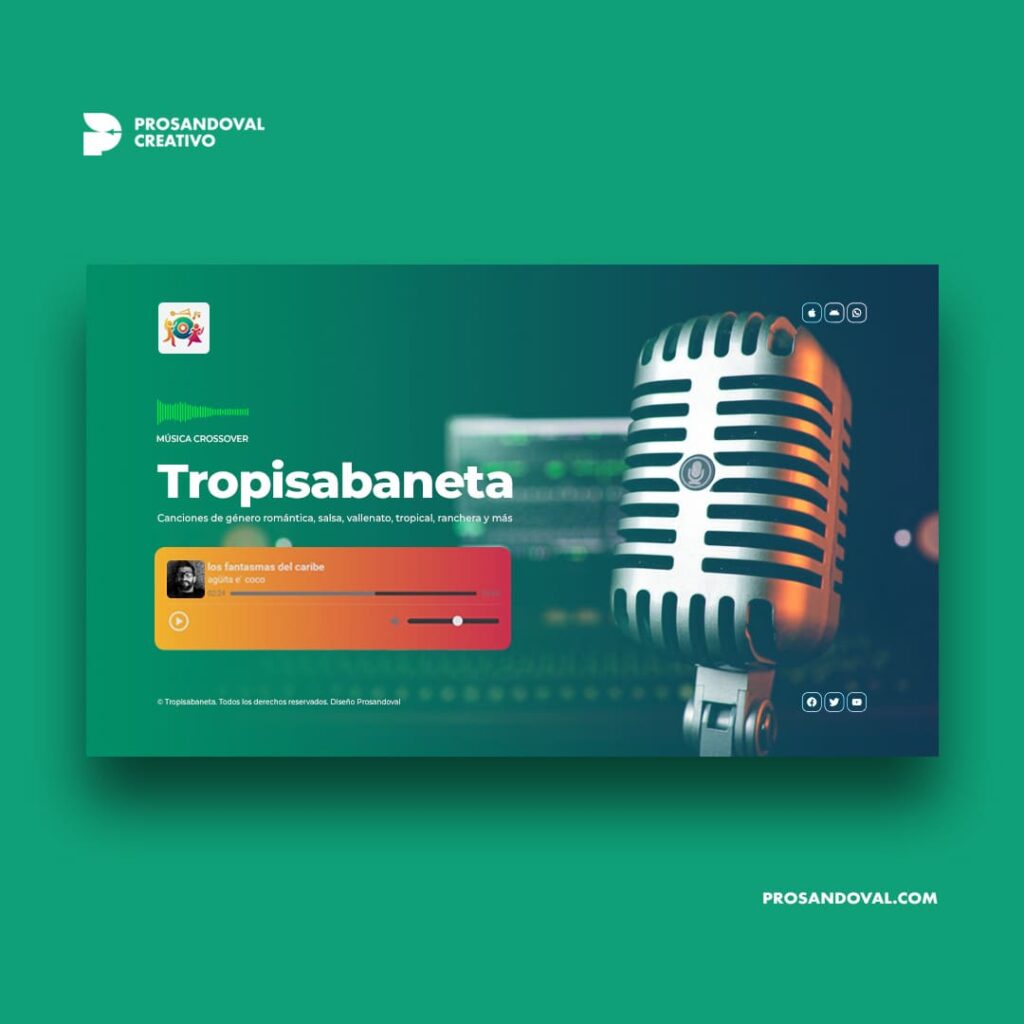 Diseño web para radio con integración Auto DJ | Prosandoval Creativo