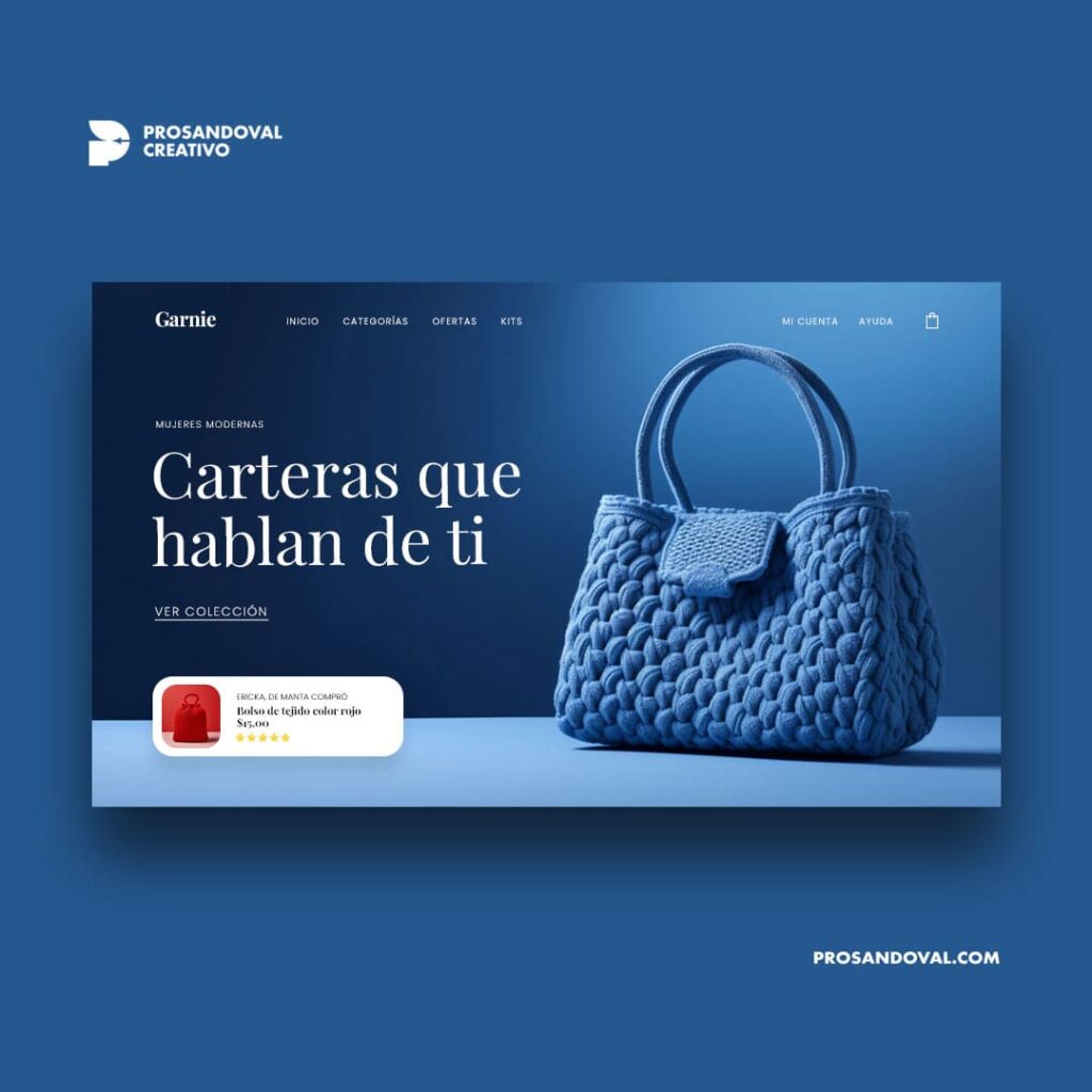 Diseño de tienda online para negocios de Carteras | Prosandoval Creativo